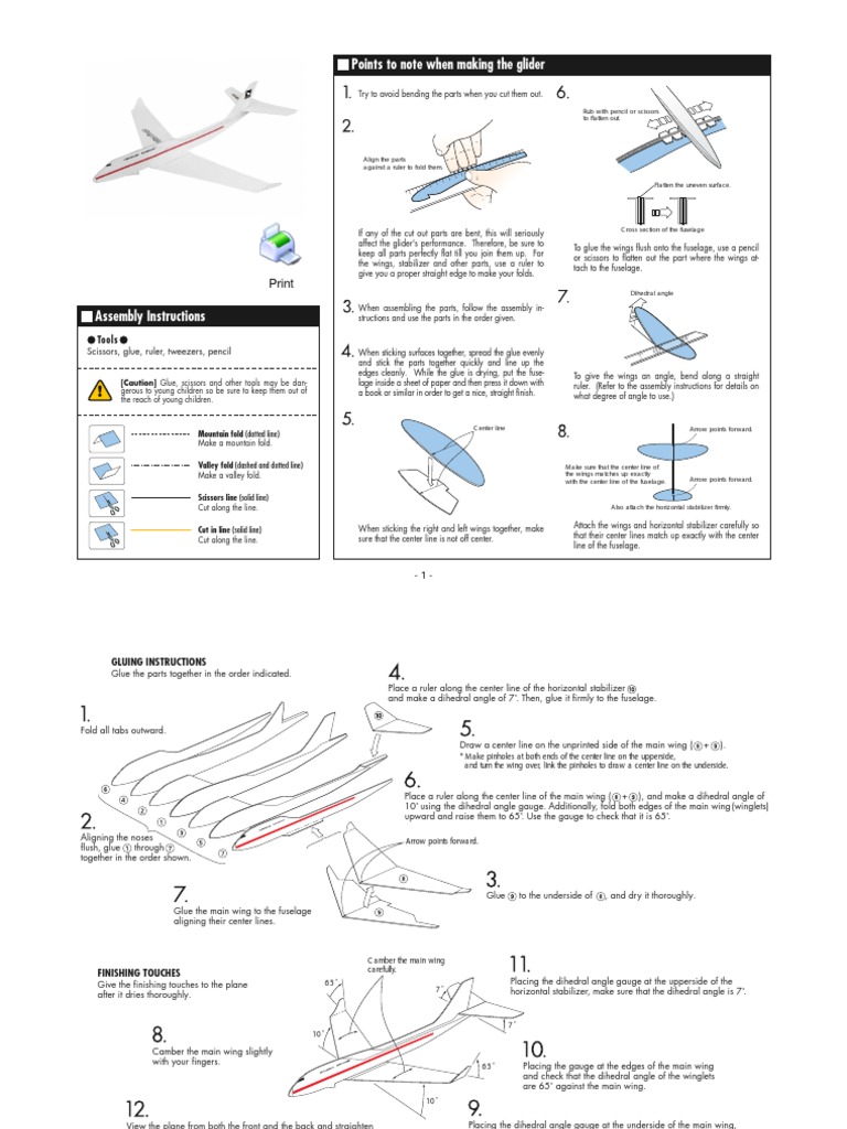 Points To Note When Making The Glider: Print | PDF | Glider (Sailplane ...