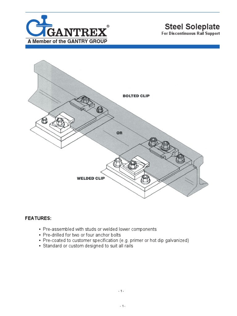 Intermittent Rail Support Soleplates - Gantrex | PDF | Mechanical ...