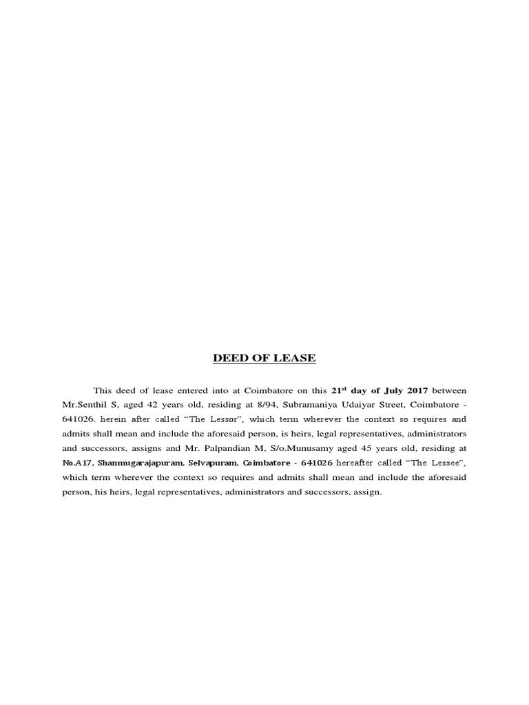 Deed of Rental Agreement | PDF | Lease | Renting