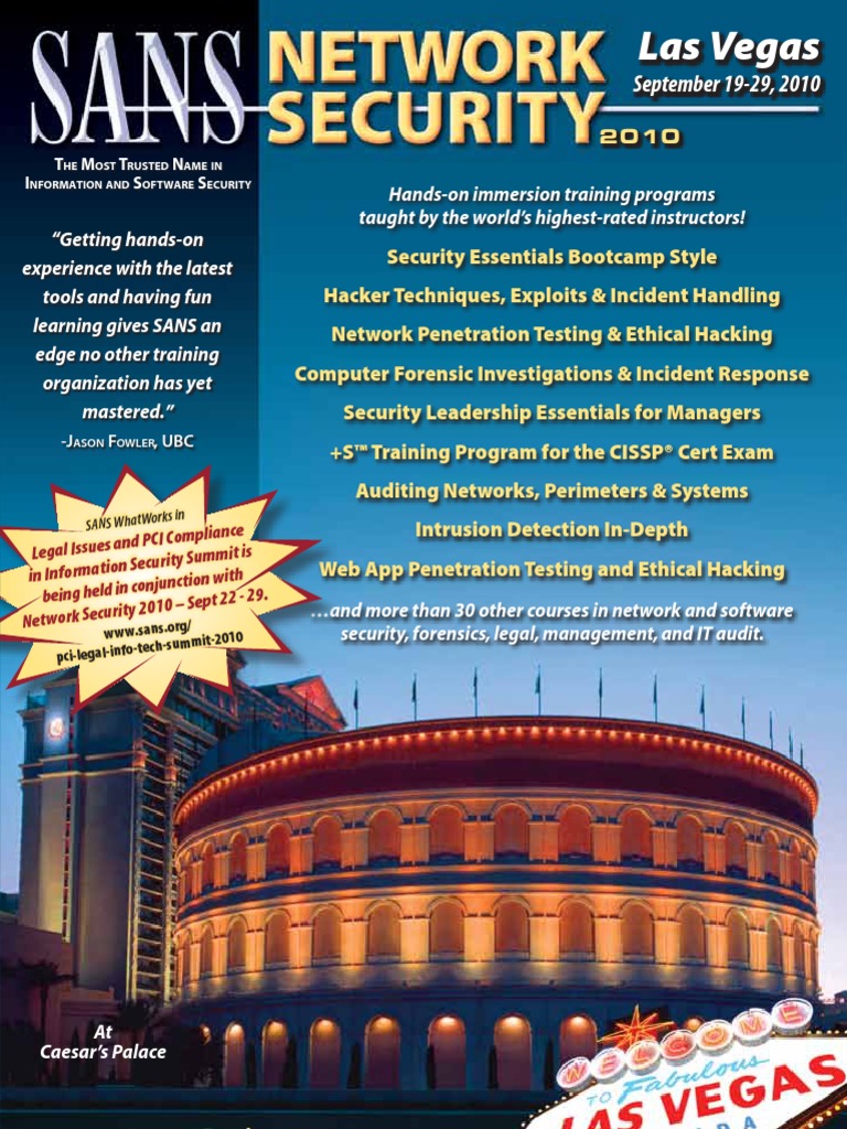 SANS Network Security 2010 - Brochure | PDF | Security Hacker ...