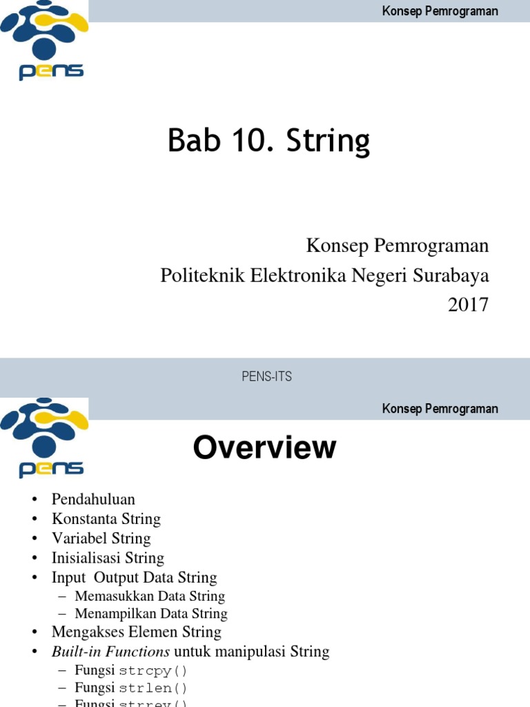 String dalam Pemrograman C | PDF