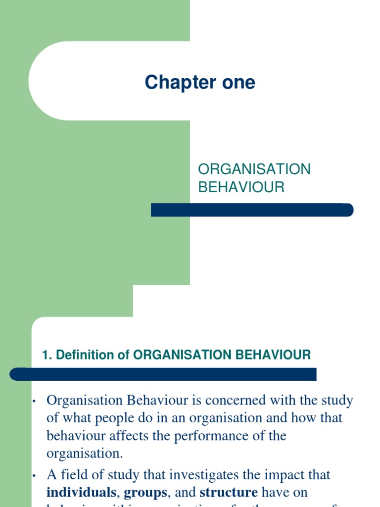 Lecture Note of Chapter One | PDF | Behavior | Organizational Behavior