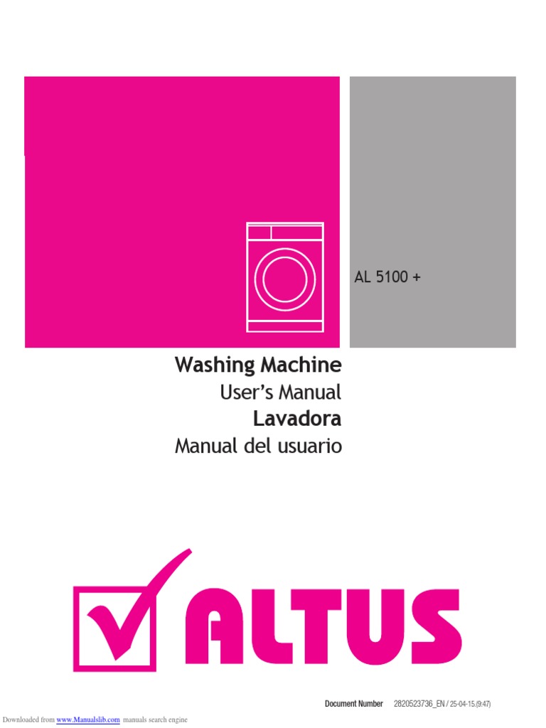Altus 5100 Washing Machine | PDF | Washing Machine | Laundry