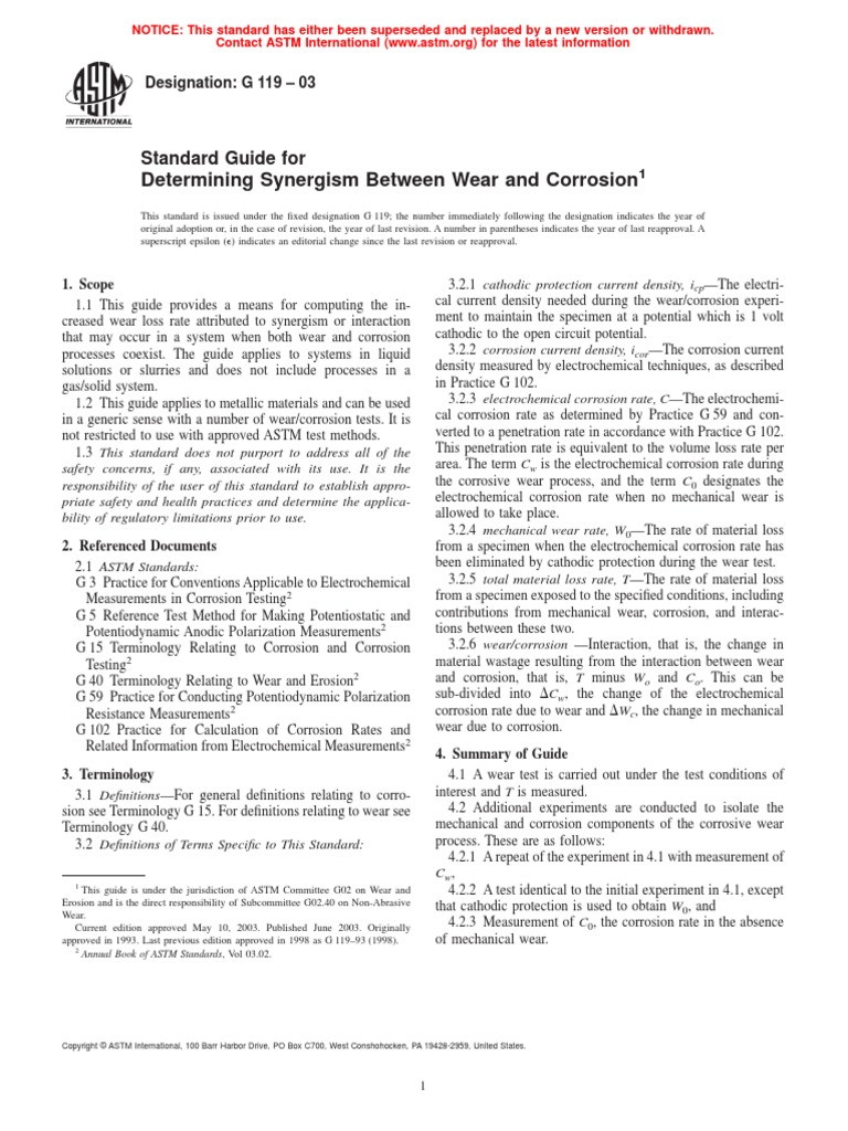 Astm G119 | PDF | Corrosion | Wear