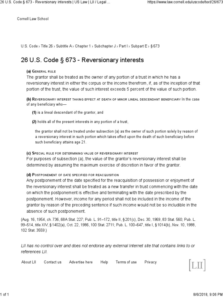 Reversionary Interests | PDF | Trust Law | United States Code