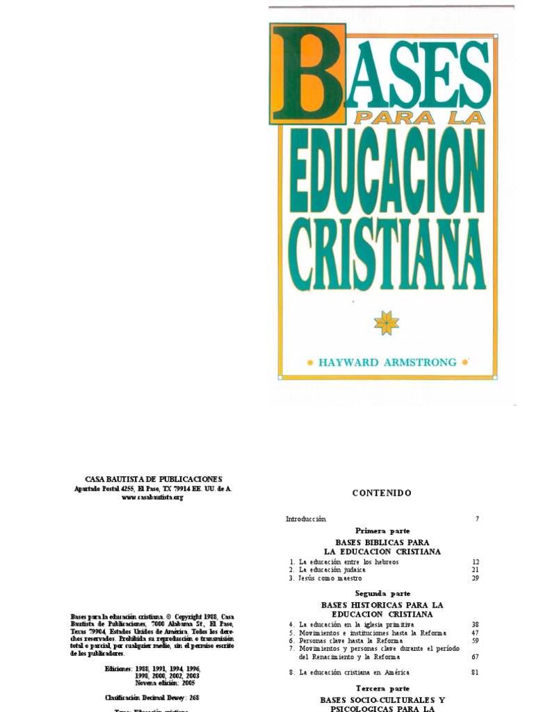 Bases para La Educacion Cristiana Hayward Armstrong | PDF | Sinagoga | Tora