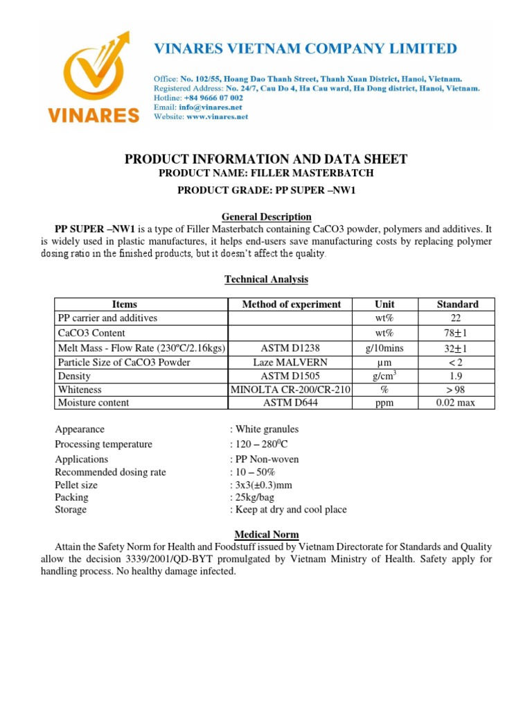 Product Information and Data Sheet | PDF