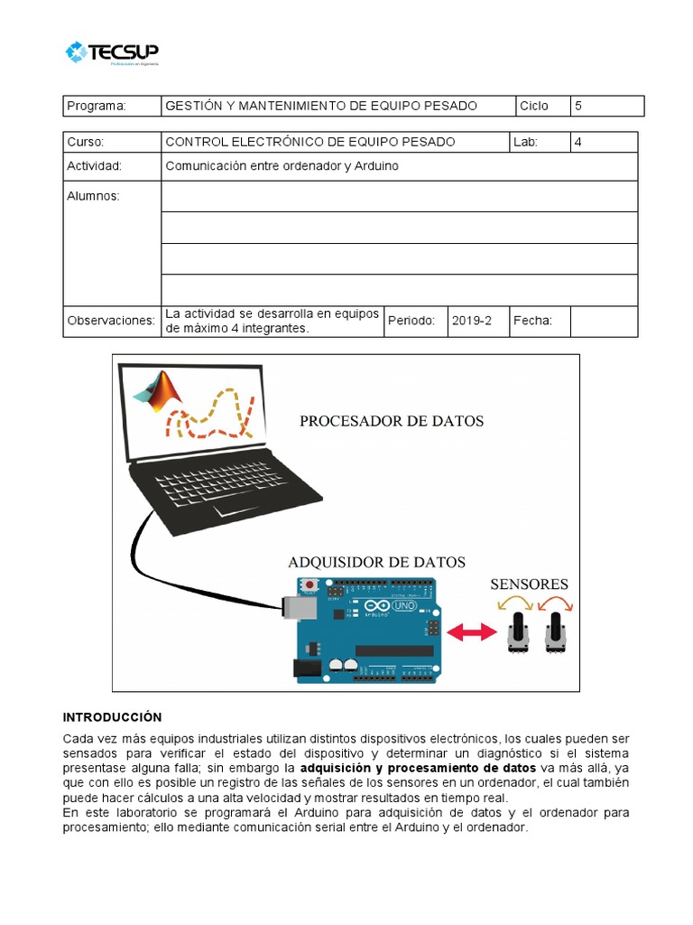 Lab4CEEP - Comunicación Entre Ordenador y Arduino | PDF | Arduino | Matlab