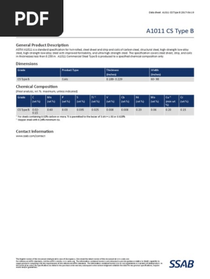 A1011 CS Type B: General Product Description PDF, 42% OFF