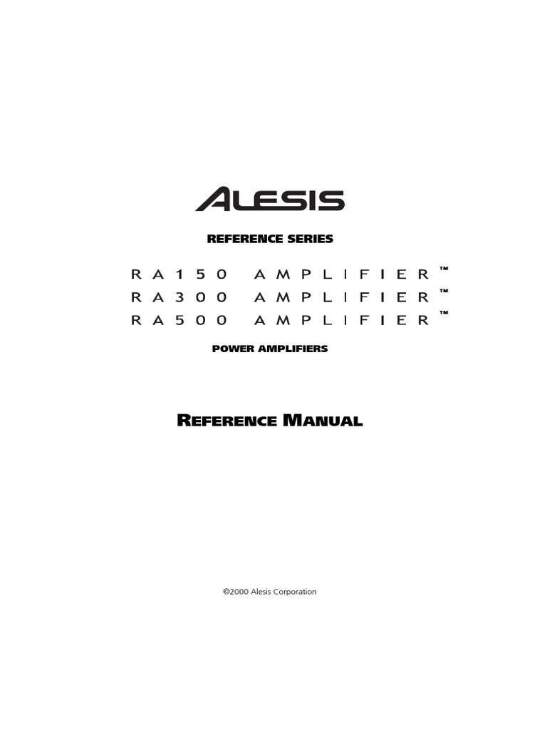 ALESIS - RA150, RA300, RA500 Amplifier Manual | PDF | Amplifier | Fuse ...
