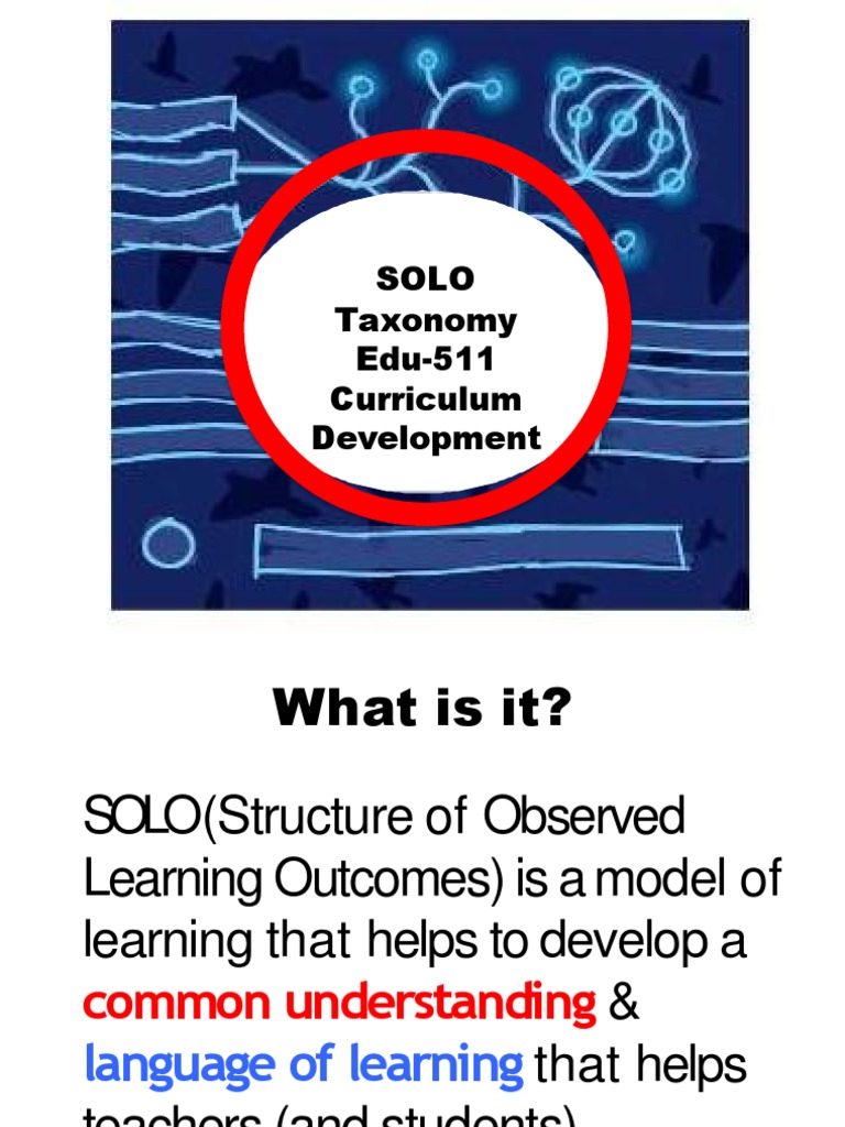 Solo Taxonomy Edu-511 Curriculum Development | PDF | Educational ...