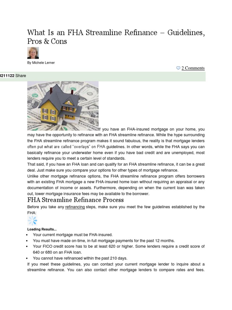 What Is An FHA Streamline Refinance | PDF | Refinancing | Federal ...