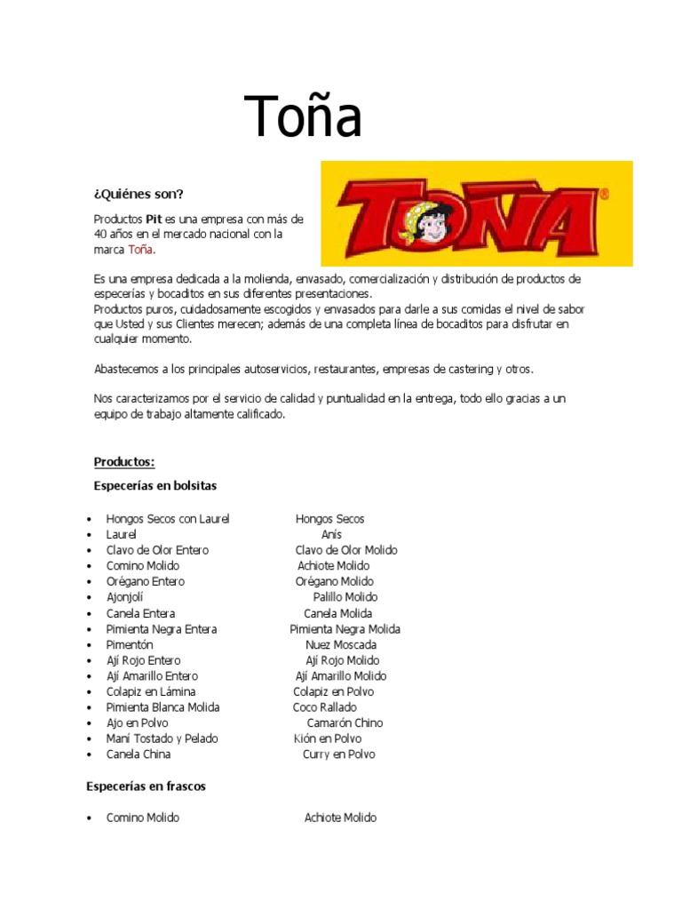 Toña | PDF | Pimenton | Ají picante