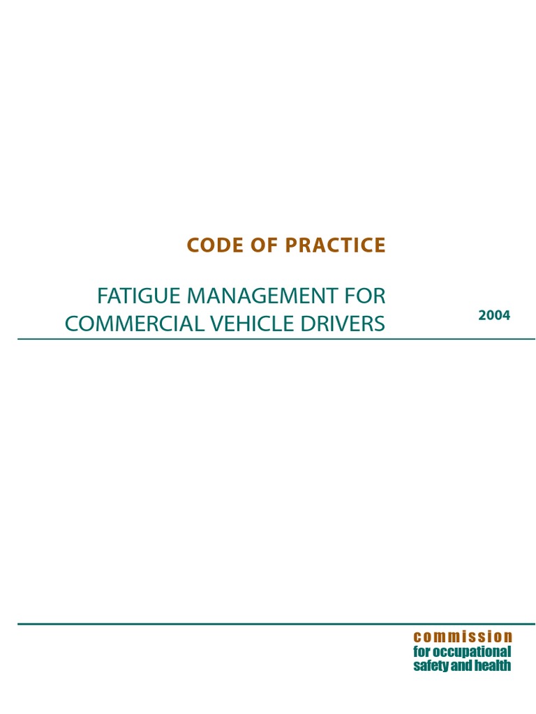 Code of Practice Fatigue - Management | PDF | Sleep | Shift Work