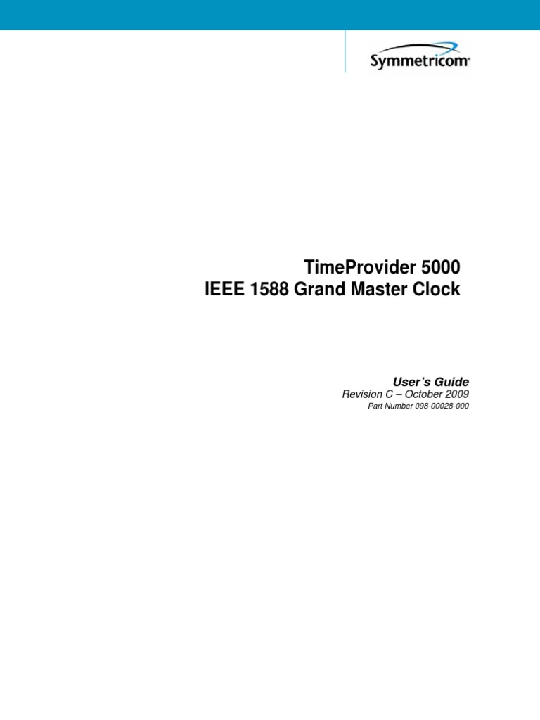 Timeprovider 5000 Ieee 1588 Grand Master Clock: User'S Guide | PDF | Login | Electrostatic Discharge