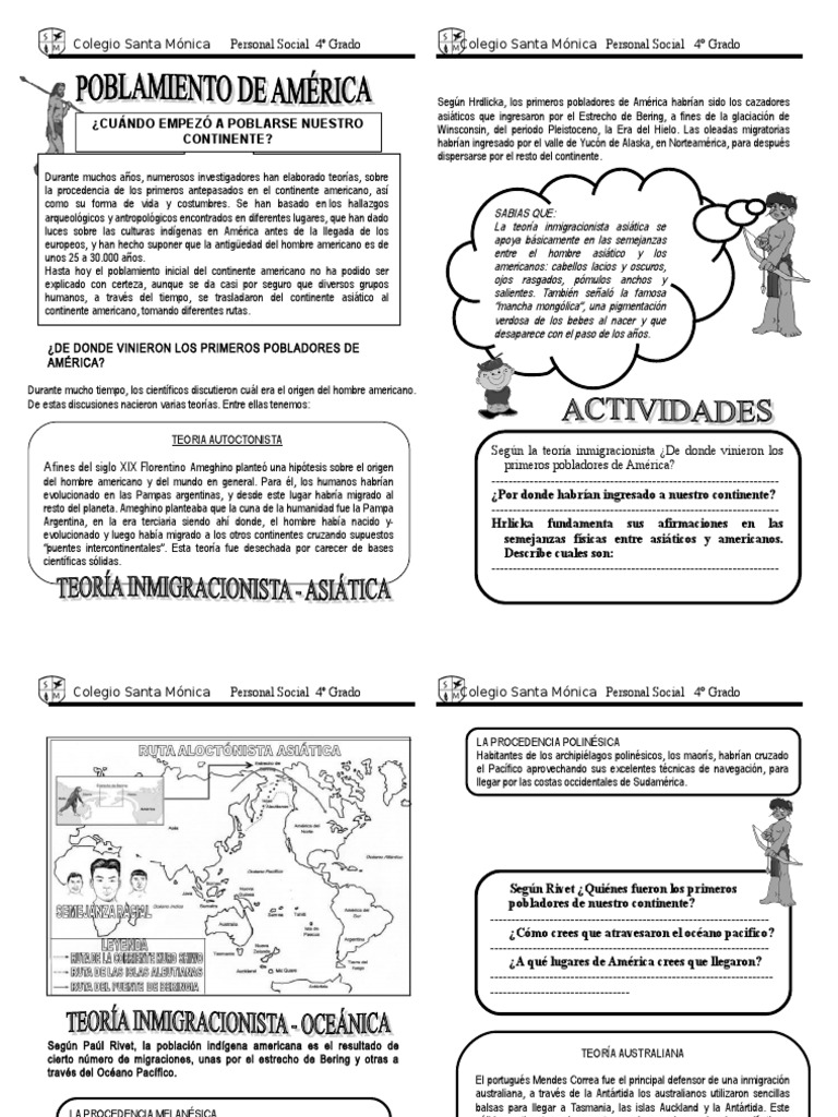 Poblamiento de America 4to Grado | PDF | Américas