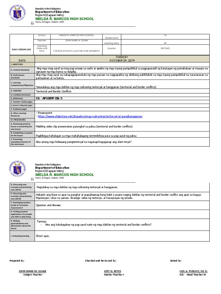 DLL On Territorial and Border Conflicts | PDF