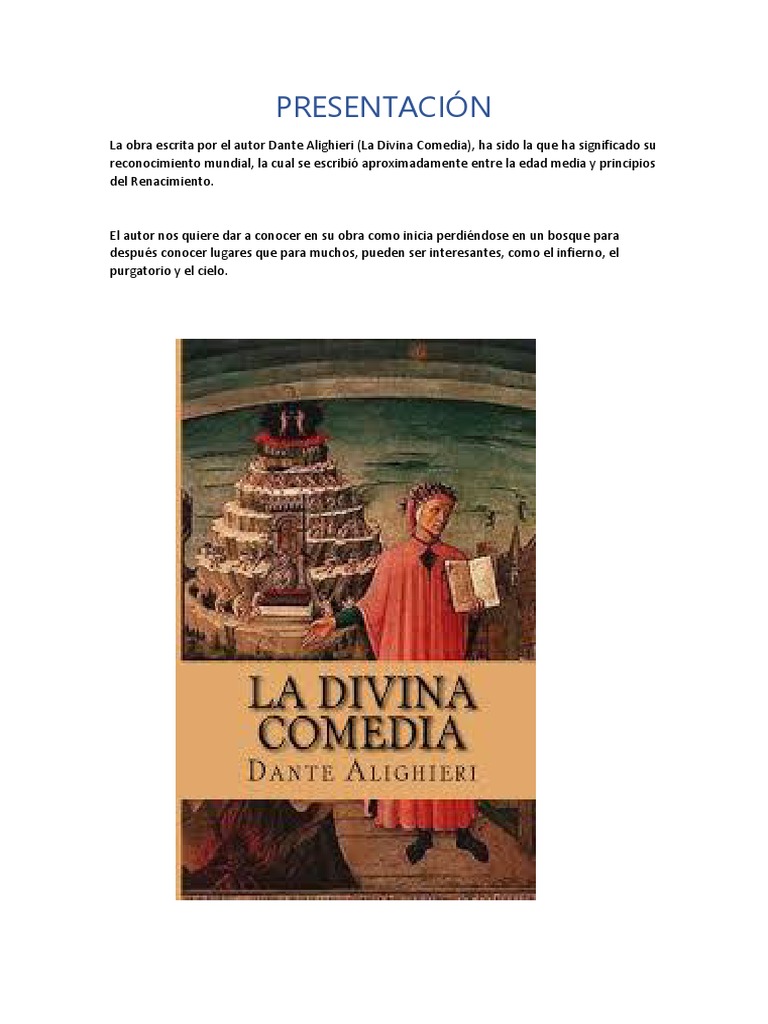 El Infierno de Dante | PDF | Divina Comedia | Dante Alighieri