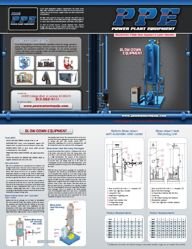 PPE - Blow-Down Equipment Brochure | PDF | Boiler | Heat Exchanger