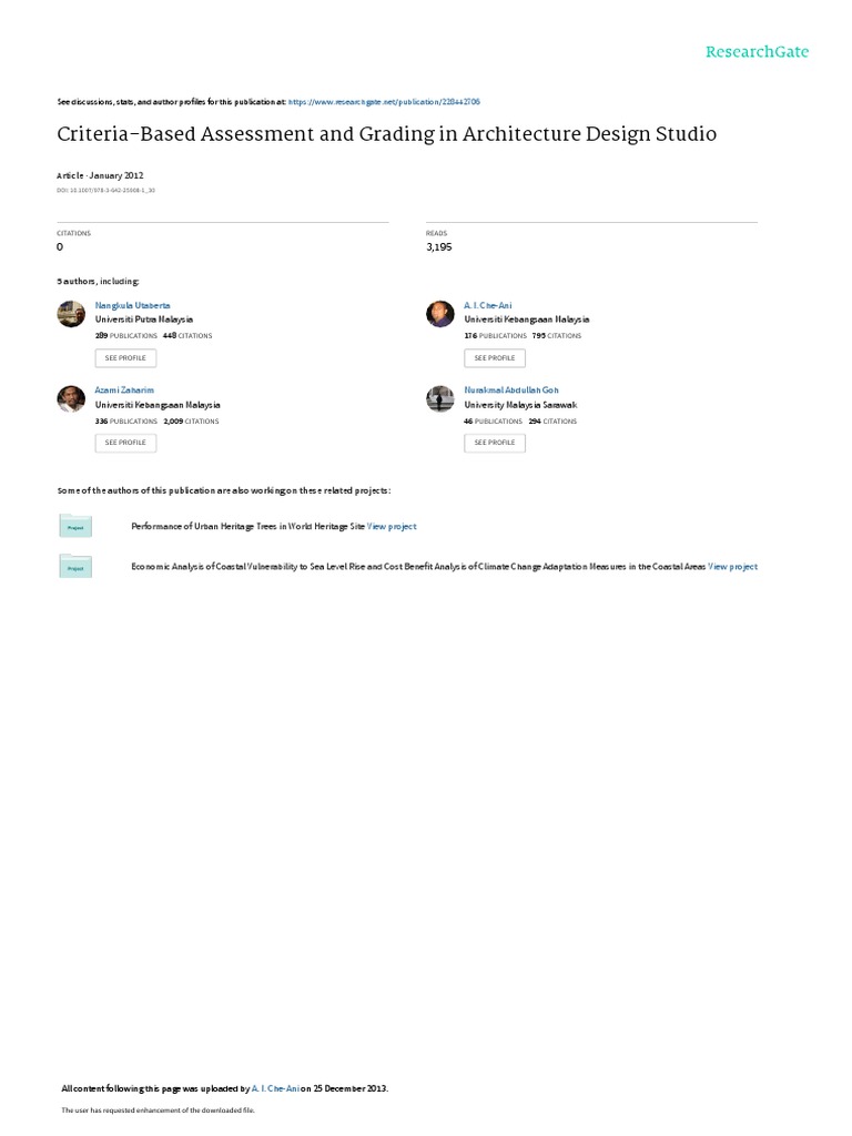 Criteria-Based Assessment and Grading in Architecture Design Studio ...