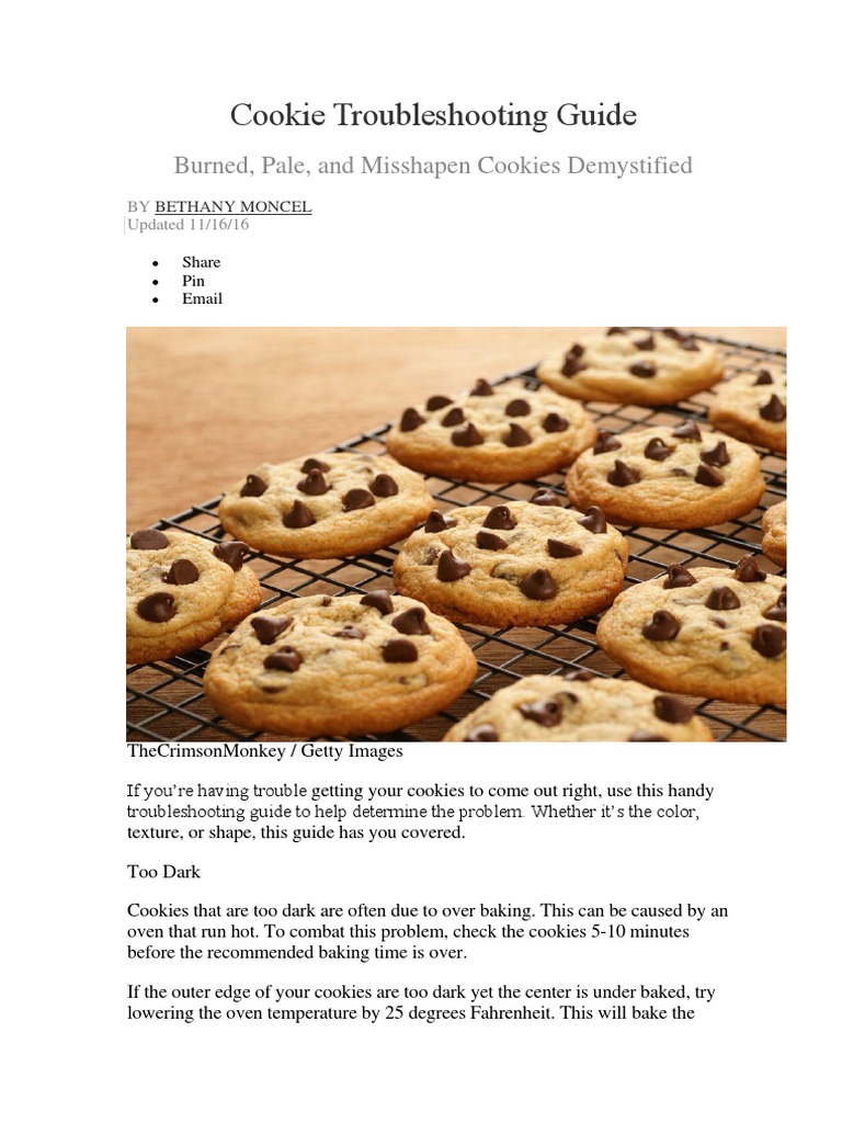 Cookie Troubleshooting Guide: Burned, Pale, and Misshapen Cookies ...