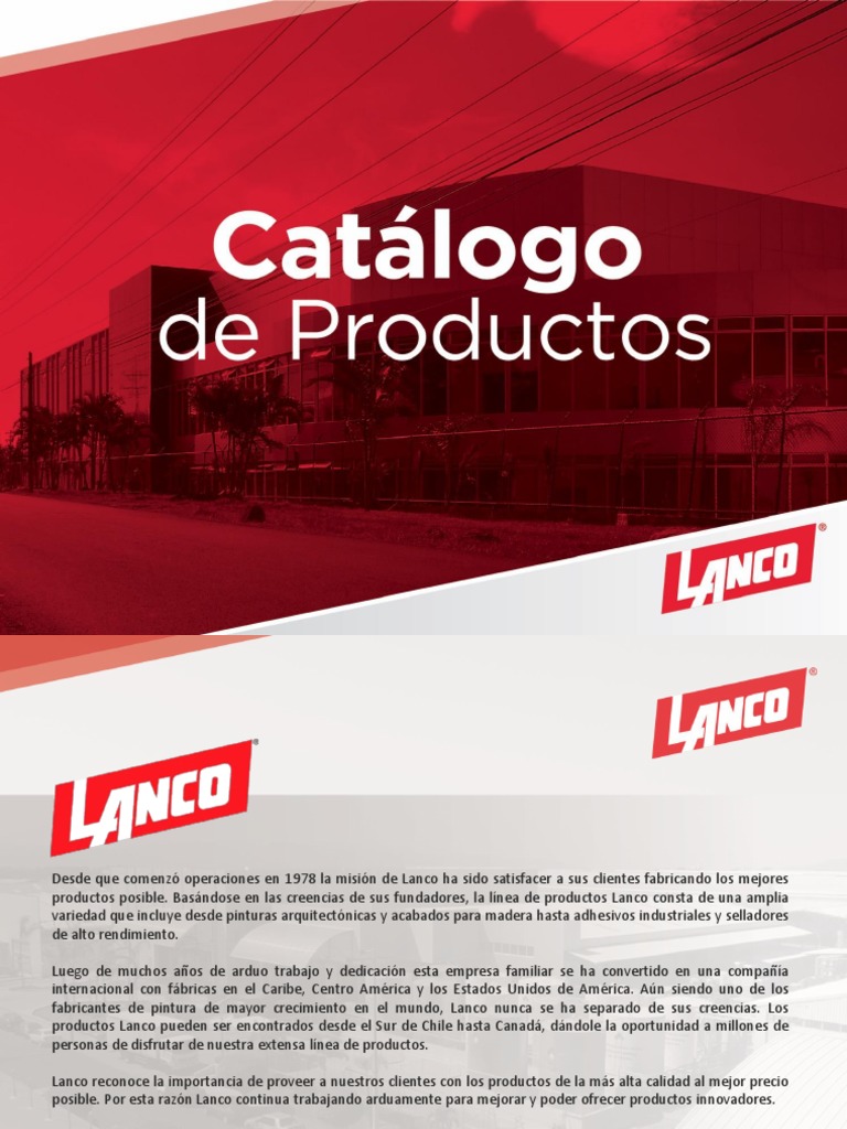 Manual de Productos LANCO | PDF | Pintar | Poliuretano