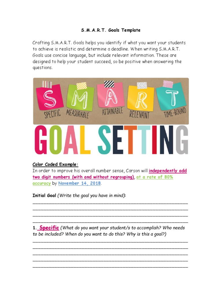 Smart Goals Template-1 | Download Free PDF | Goal | Organizational Behavior