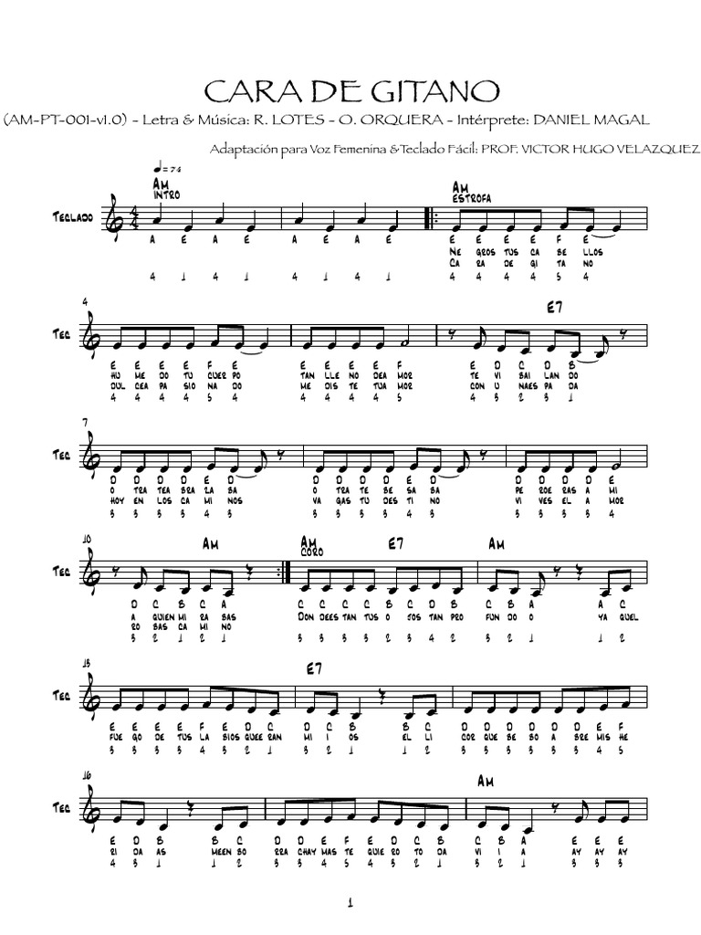 AM-PT-001-v1.0 - DANIEL MAGAL - CARA DE GITANO PDF | PDF