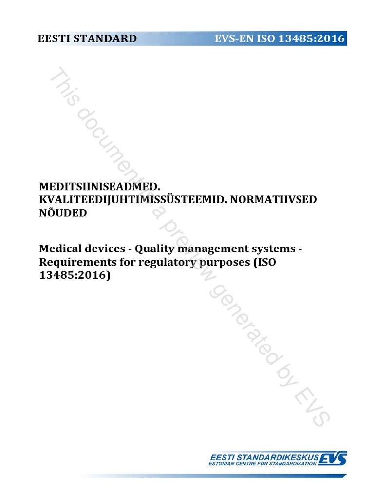 Iso 13485 2016 | PDF