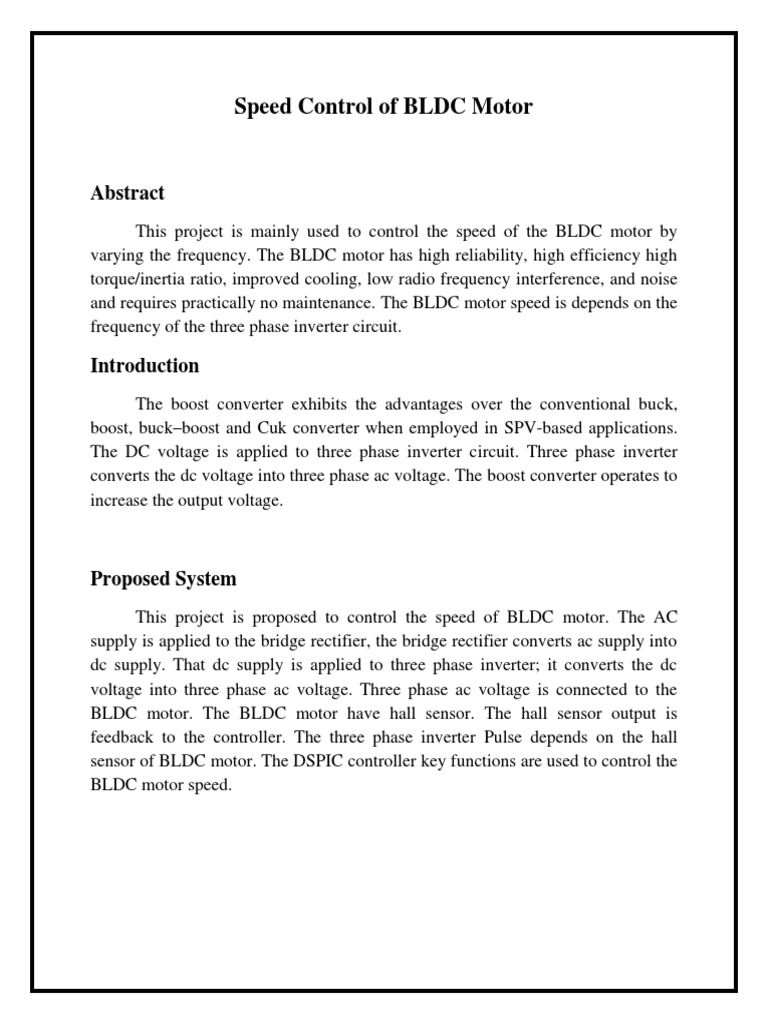BLDC Motor Speed Control Techniques | PDF | Power Inverter | Electric Motor