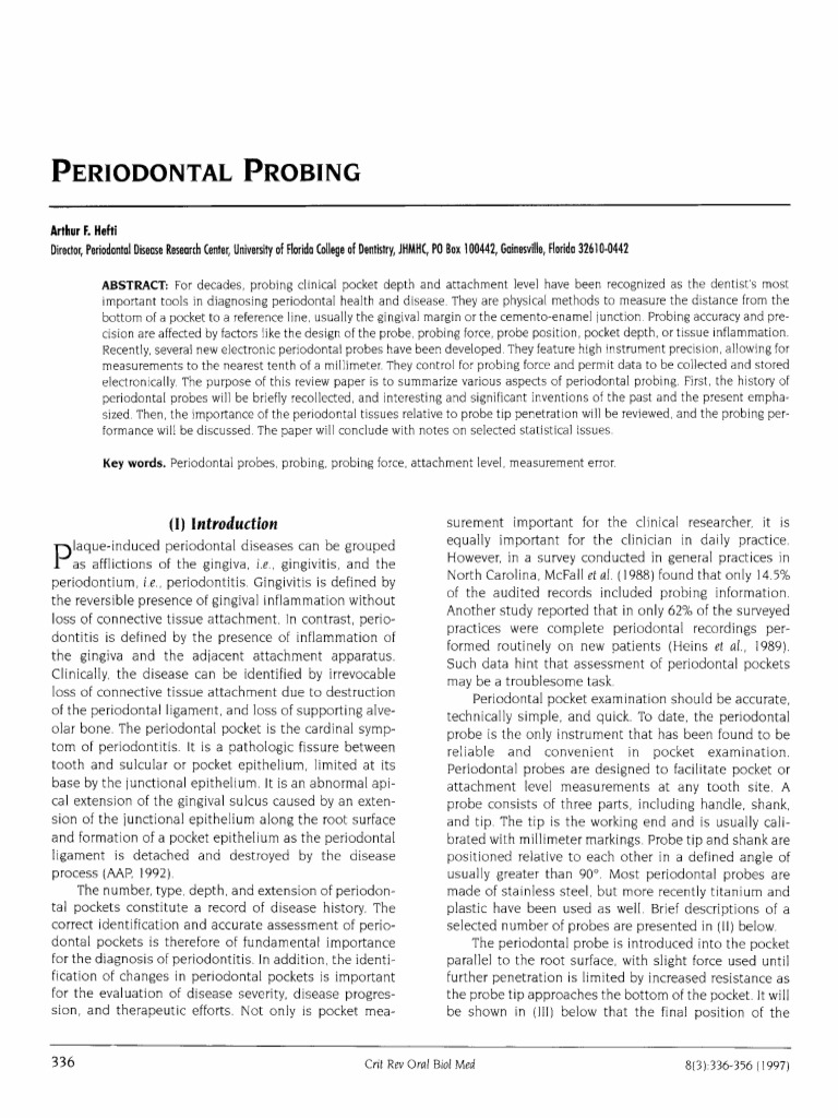 Periodontal: Probing | PDF | Mouth | Dentistry