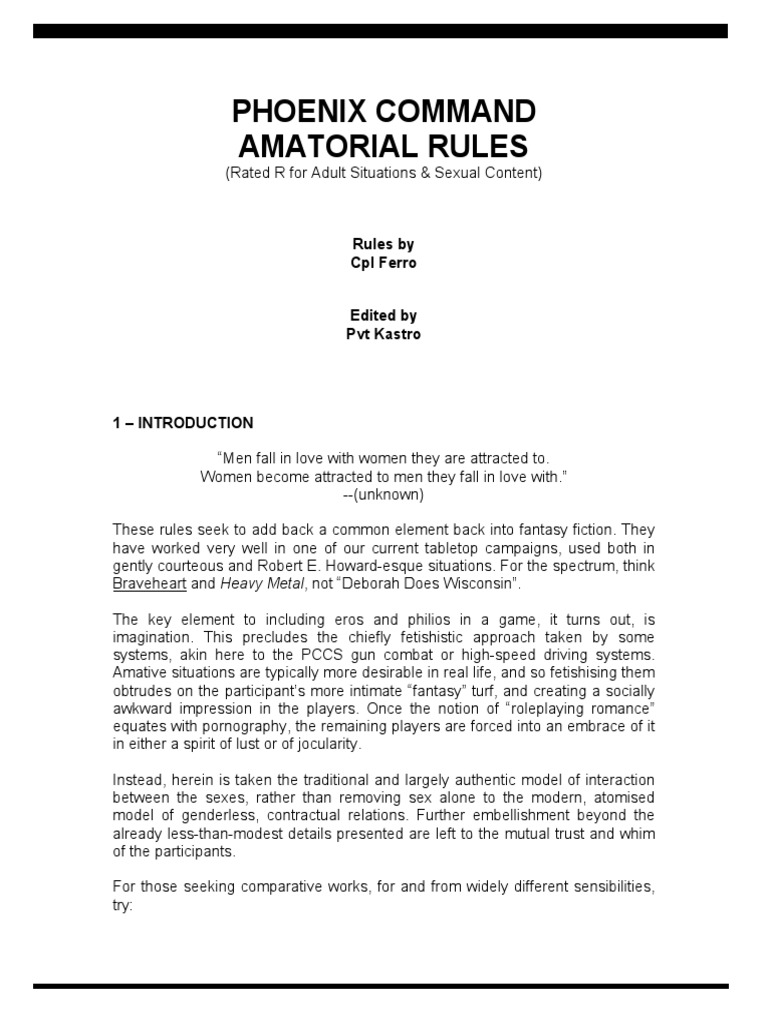 Phoenix Command Amatorial Rules: Rules by CPL Ferro | Download Free PDF ...