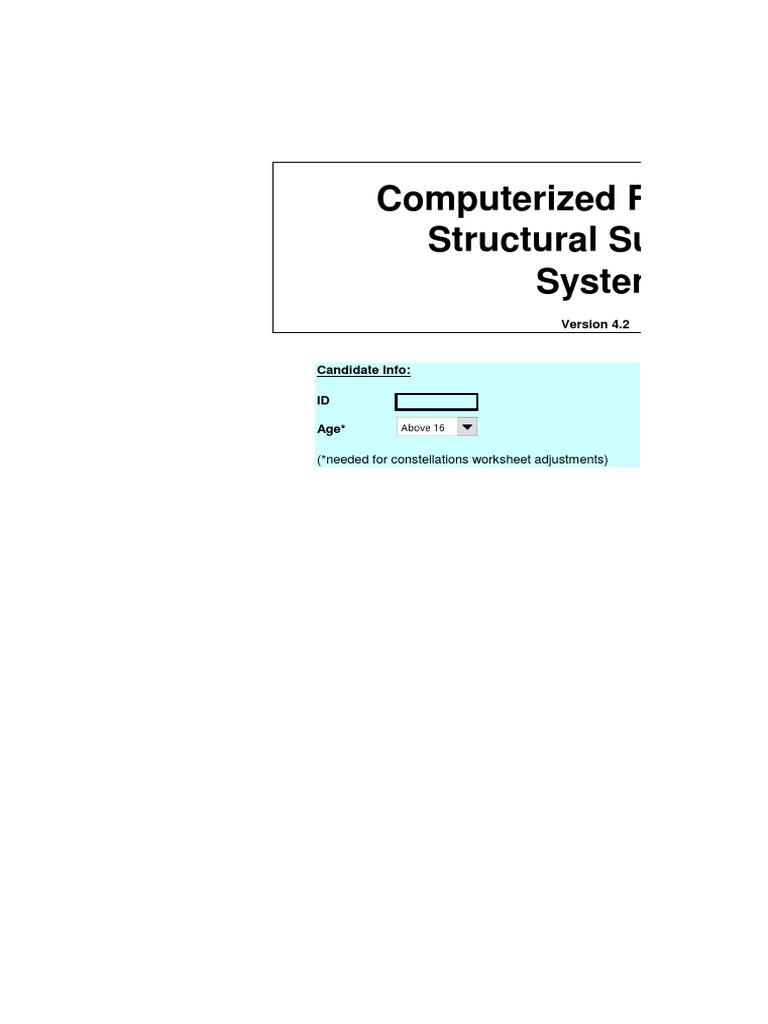 Computerized Rorschach Structural Summary System: ( Needed For Constellations Worksheet ...