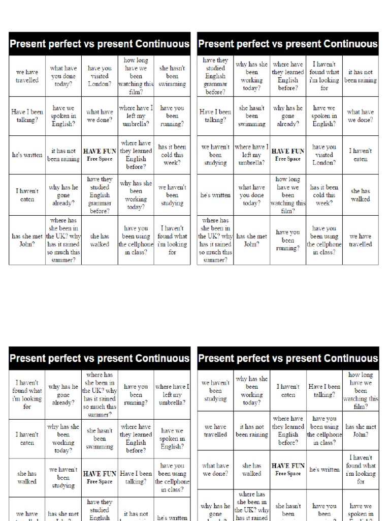 Present Perfect Dominoes | PDF
