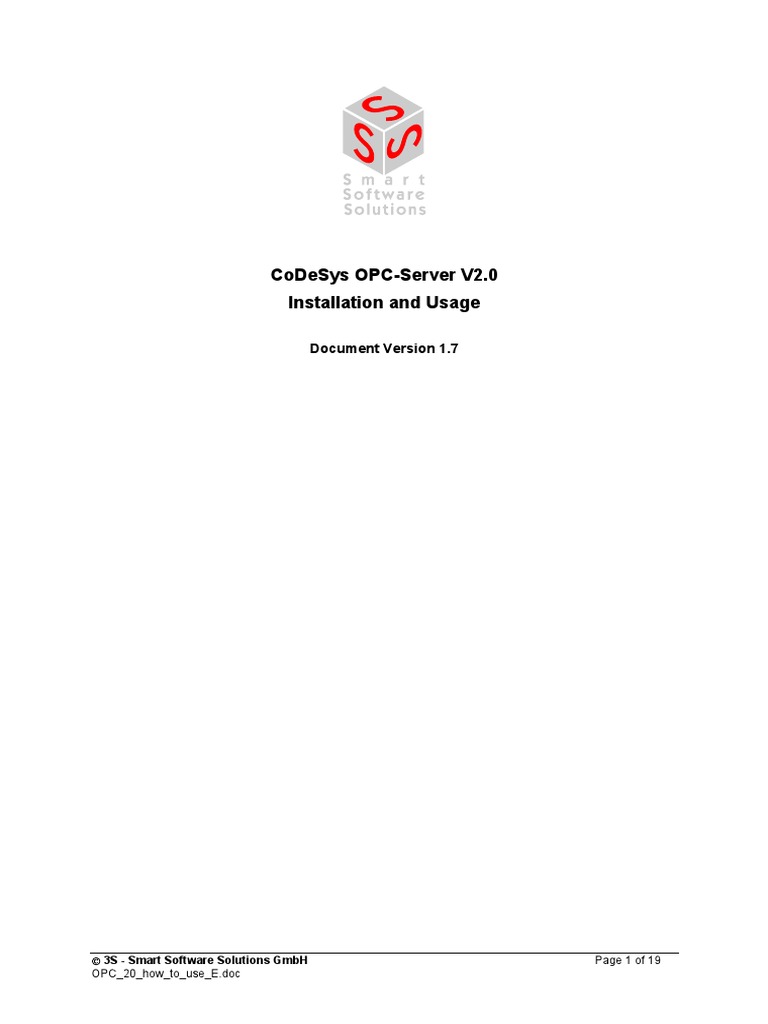Codesys Opc-Server V2.0 Installation and Usage: Document Version 1.7 | PDF | Component Object ...