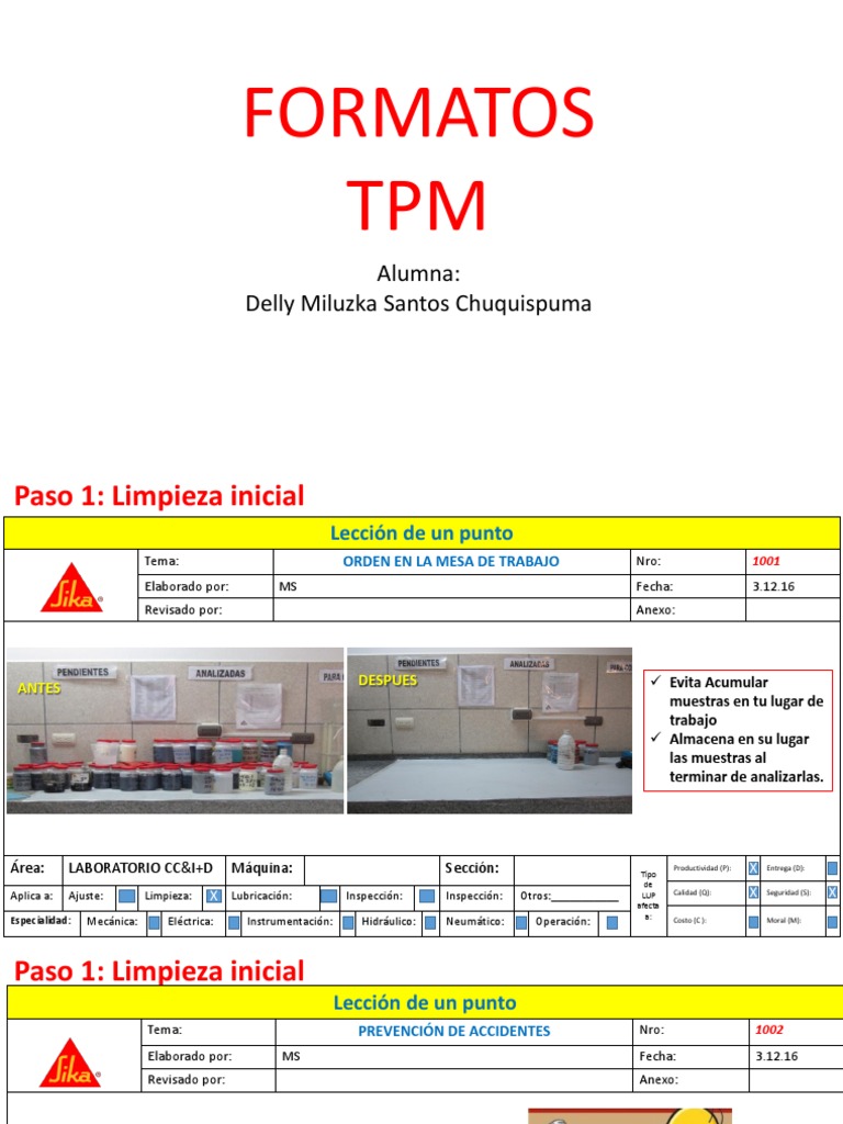 333984329-Formatos-de-TPM-LUP-Estandarizacion-y-Kaizen.pdf | Laboratorios | Residuos