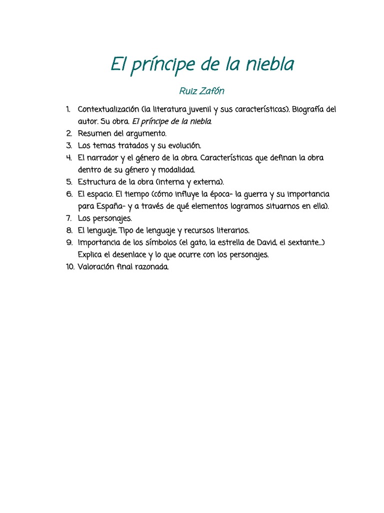 El Príncipe de La Niebla PDF | PDF