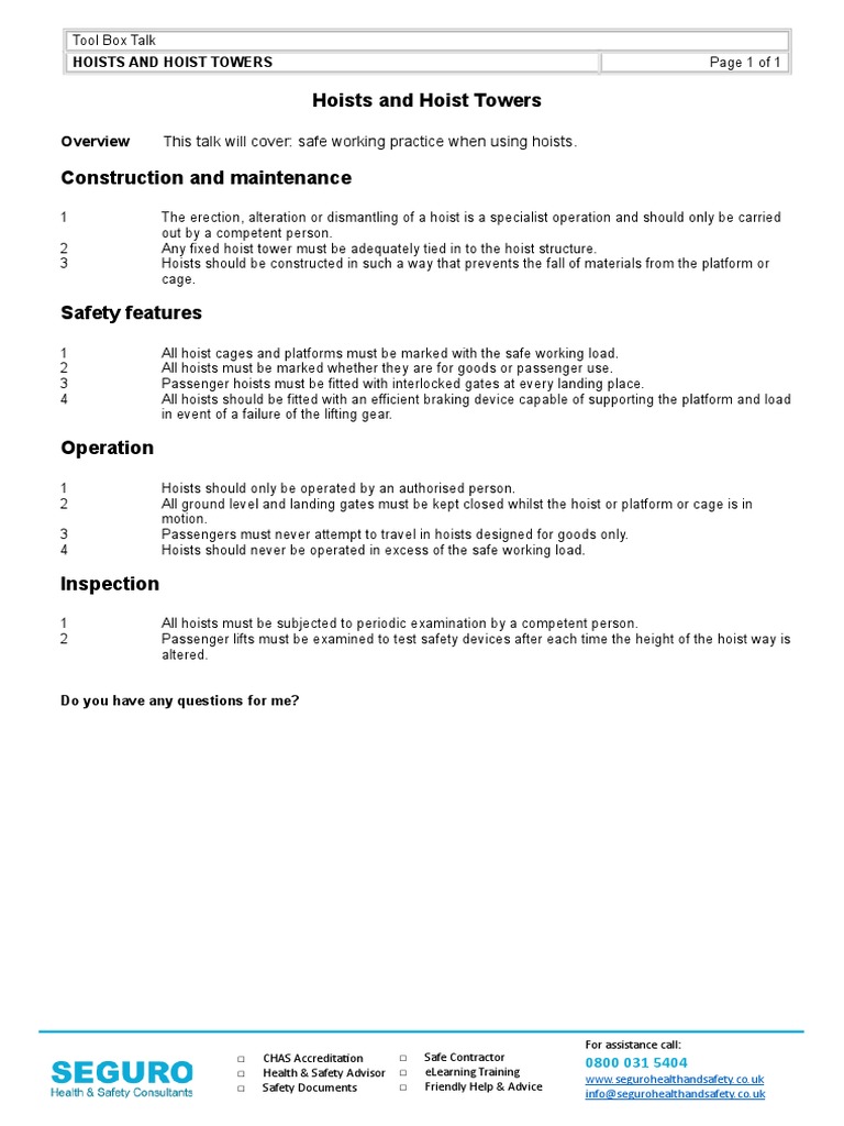 Hoists and Hoist Towers | PDF | Manufactured Goods