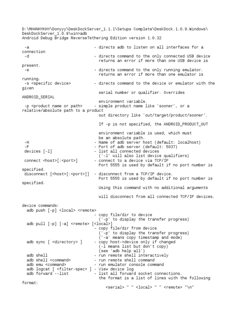 ADB Examples | PDF | Backup | Port (Computer Networking)