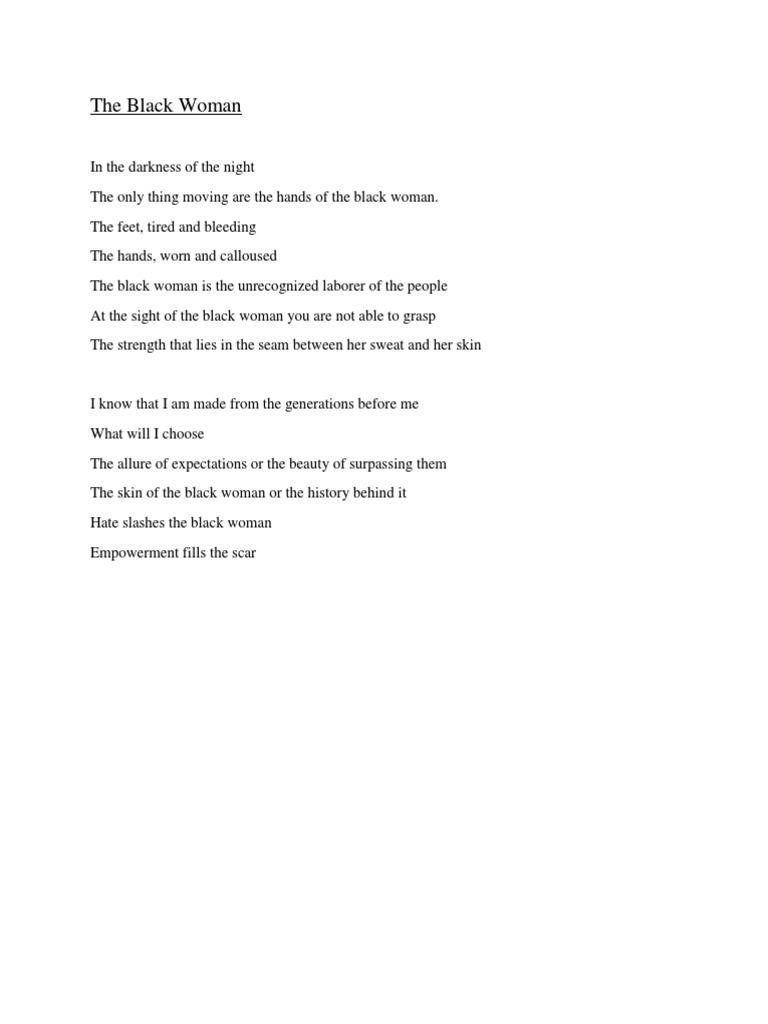 The Black Woman Poem | PDF