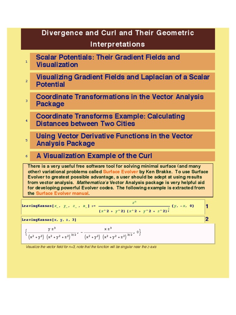 Divergence and Curl and Their Geometric Interpretations: Surface Evolver | PDF | Vector Calculus ...