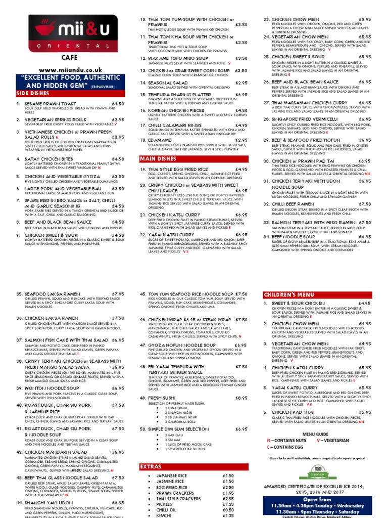 Mii&u Menu 28-01-2019 PDF | PDF | Thai Cuisine | Curry