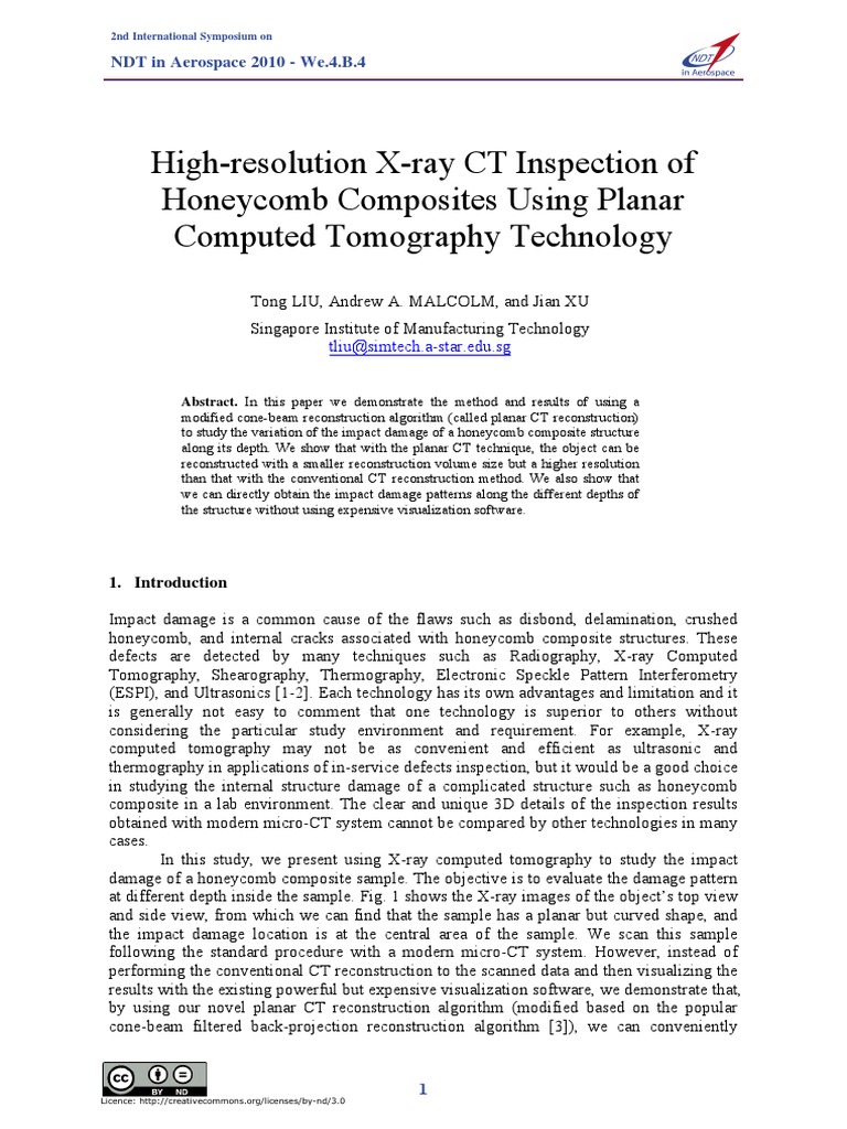 High-Resolution X-Ray CT Inspection of Honeycomb Composites Using ...
