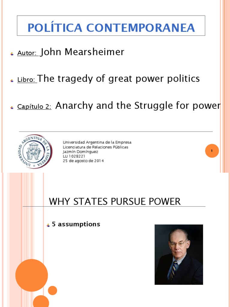Política Contemporanea: John Mearsheimer The Tragedy of Great Power ...