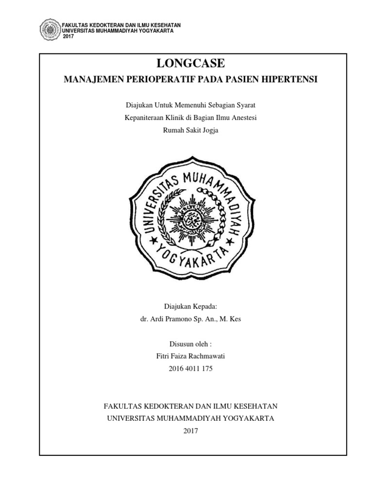 Longcase: Manajemen Perioperatif Pada Pasien Hipertensi | PDF | Sains & Matematika