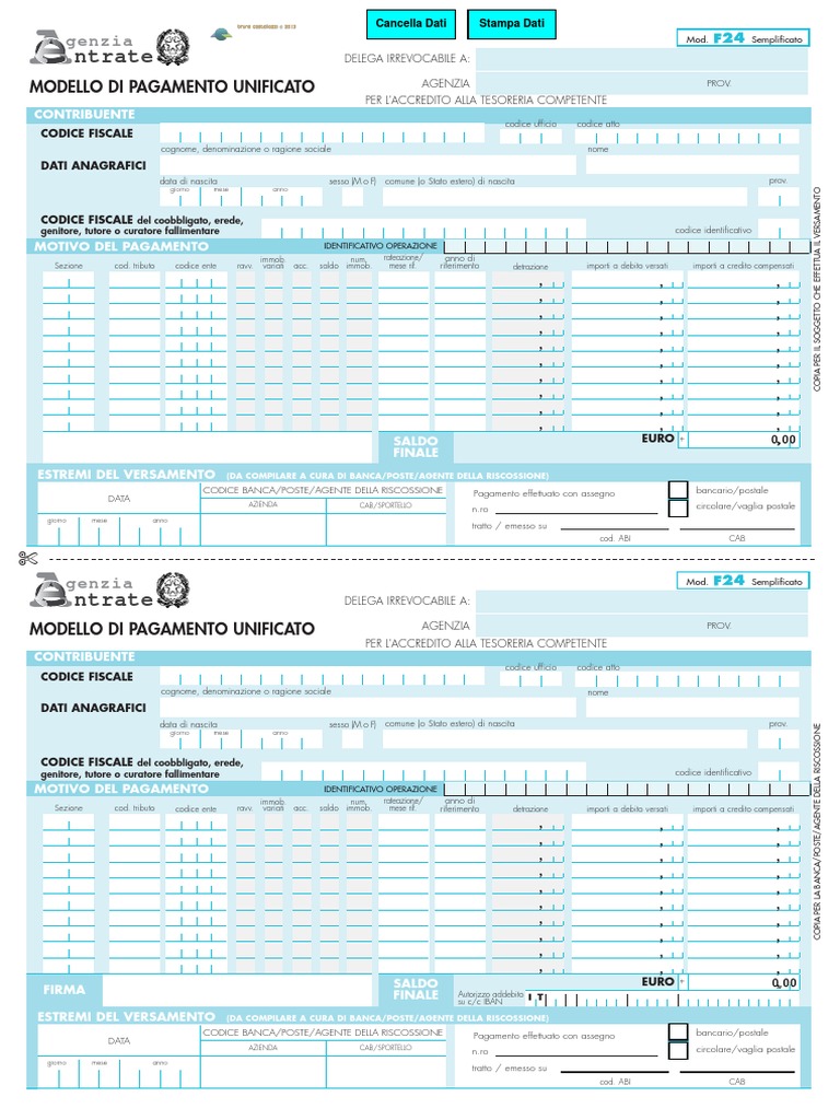 F24 Semplificato Editabile | PDF