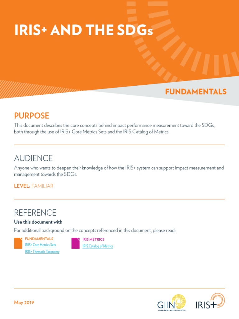 IRIS-SDGs 20190515 PDF | PDF | Wash | Sustainability