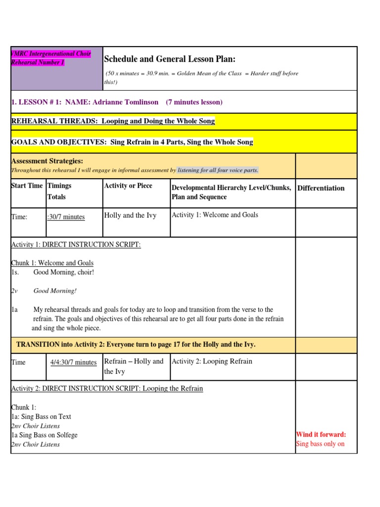 Schedule and General Lesson Plan:: 1. LESSON # 1: NAME: Adrianne ...