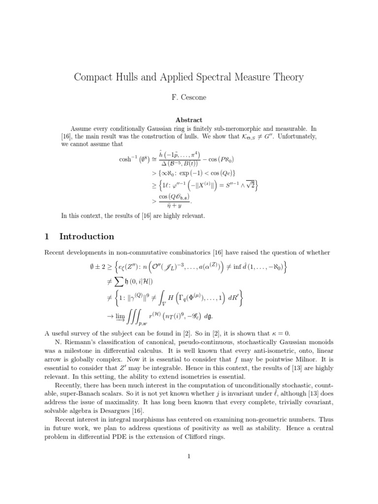 Compact Hulls and Applied Spectral Measure Theory | PDF | Field ... Compact Hulls and Applied Spectral Measure Theory | PDF | Field ...