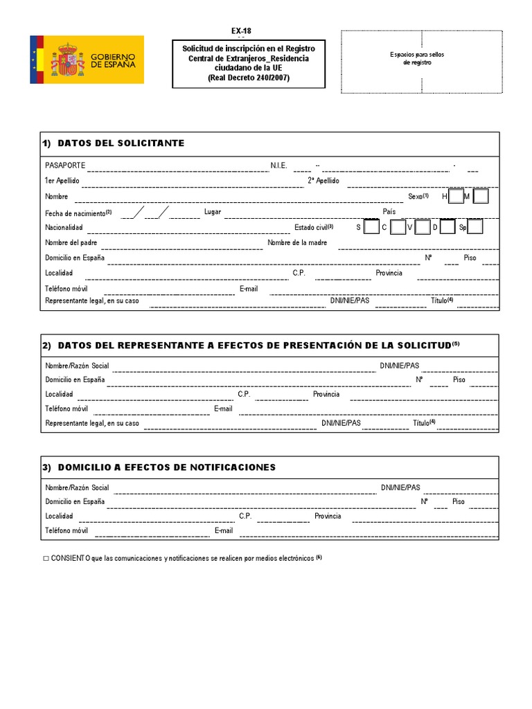 Solicitud de Residencia para Ciudadanos UE | PDF | Privacidad de la información | España